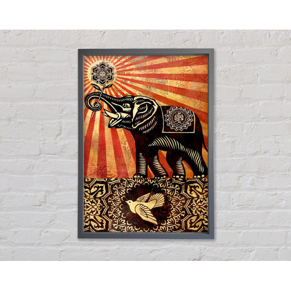Bright Star Elefant Sonnenstrahlen - Einzelner Bilderrahmen Kunstdrucke auf Leinwand | Wayfair.de